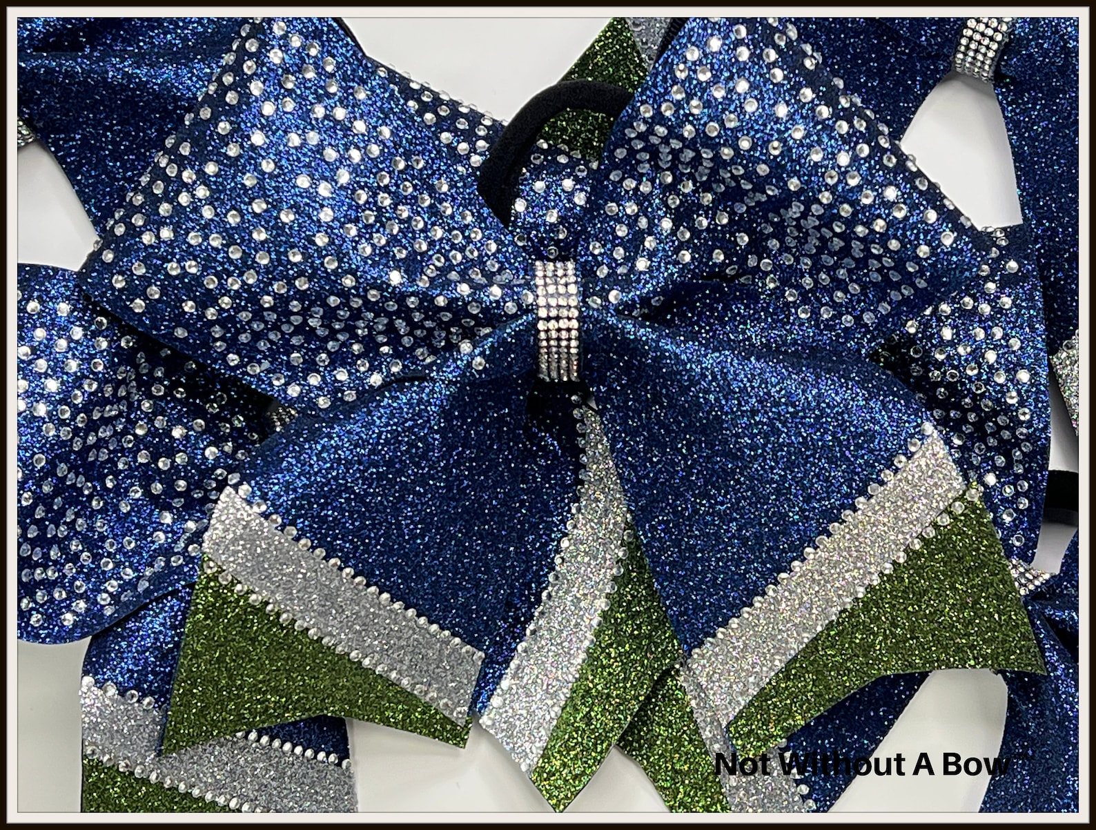 Rhinestone Glitter Cheer Bow - Custom Rhinestone Glitter Stripe ...