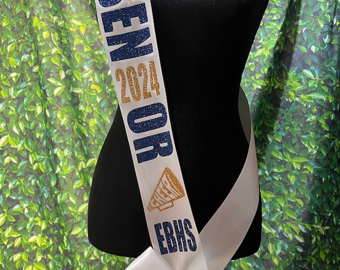 Megaphone Cheer Senior Sash - Senior Cheer Sash - Cheer Sash ...