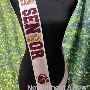 Football Senior Sash - Football Senior Night Sash - Customize Colors - Etsy