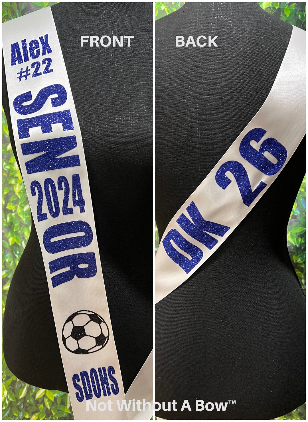 Senior SOCCER Sash Senior Sash Senior Night Sash Soccer Sash Optional ...