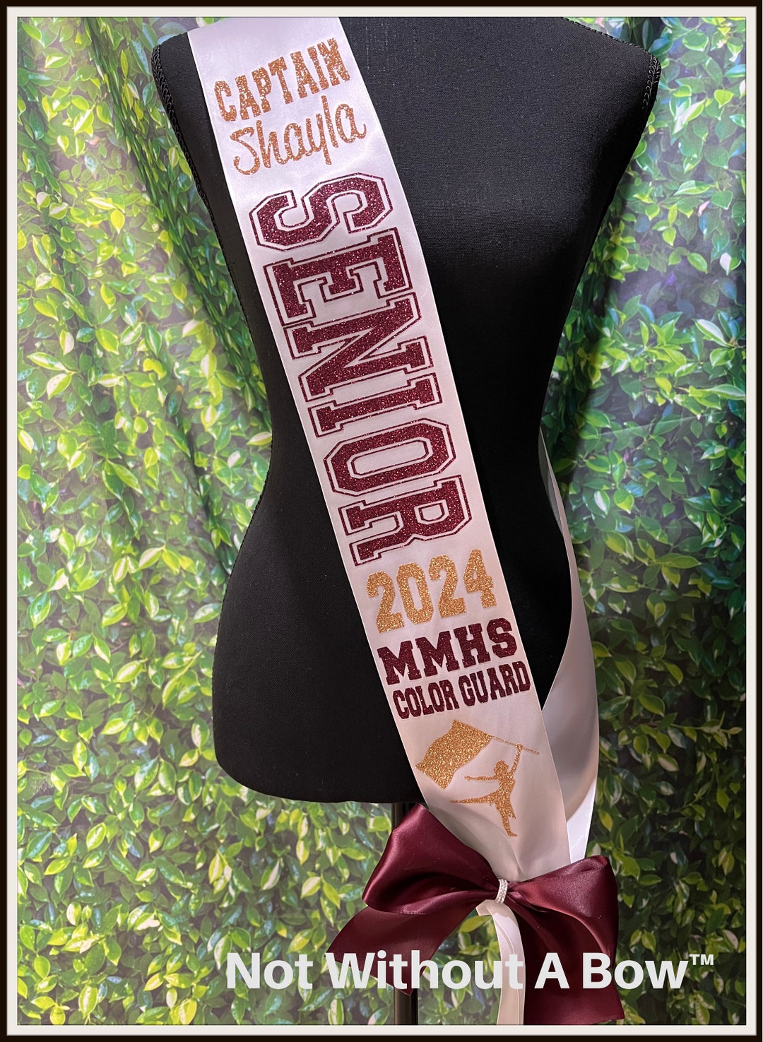 Color Guard Flag Senior Sash - Senior Sash 2026 - Wide Sash - Customize ...