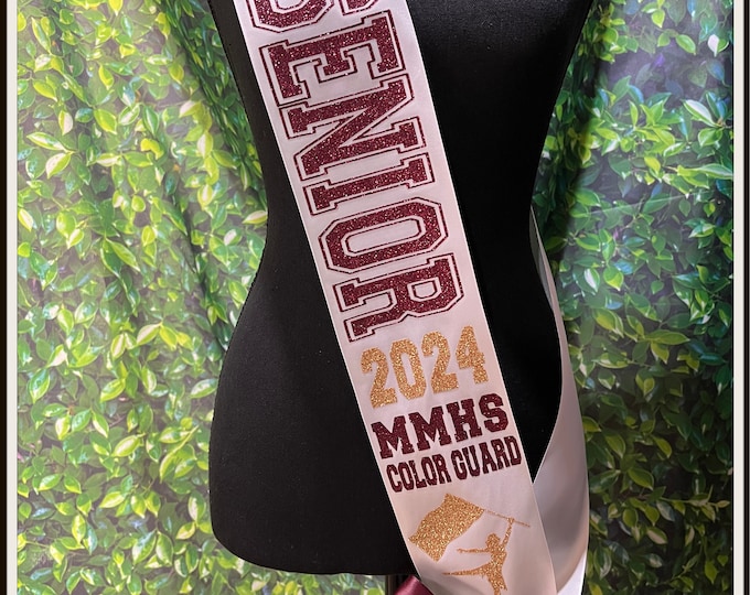 Color Guard Flag Senior Sash Senior Sash 2025 Wide Sash Customize ...