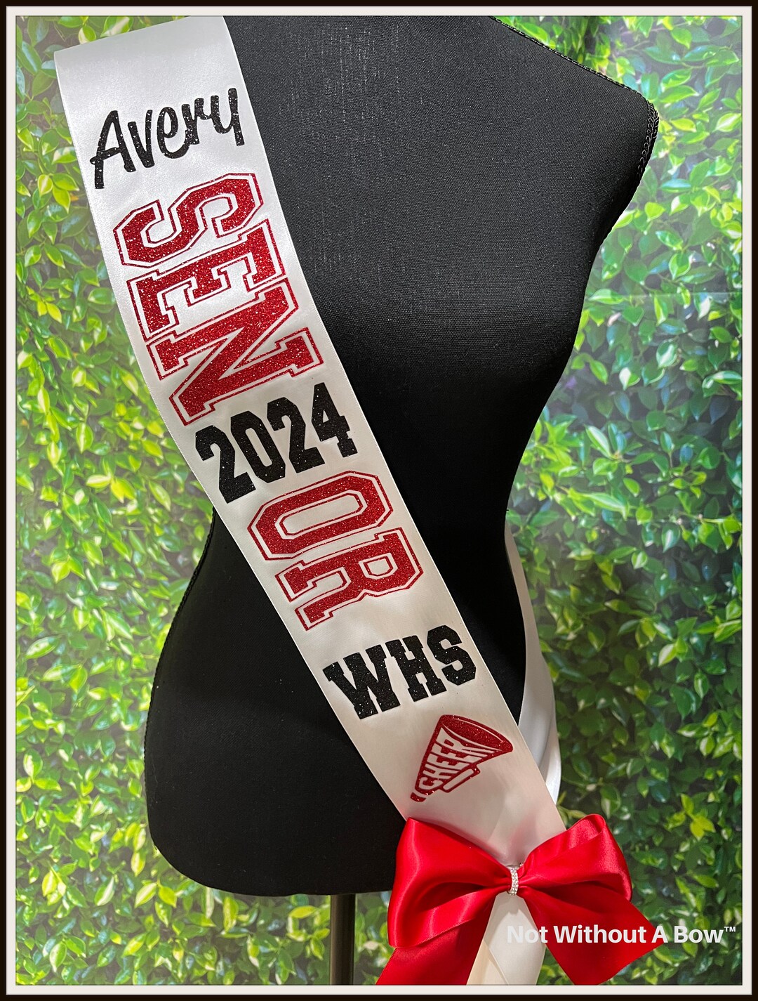 Cheer Senior 2024 Sash Senior Night Sash Megaphone Cheer Sash Wide Sash ...