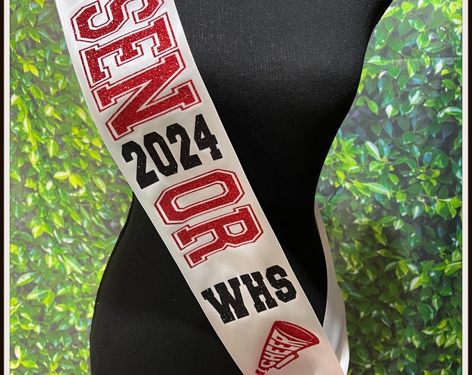 Cheer Senior 2026 Sash - Senior Night Sash - Senior Sash Cheerleader ...