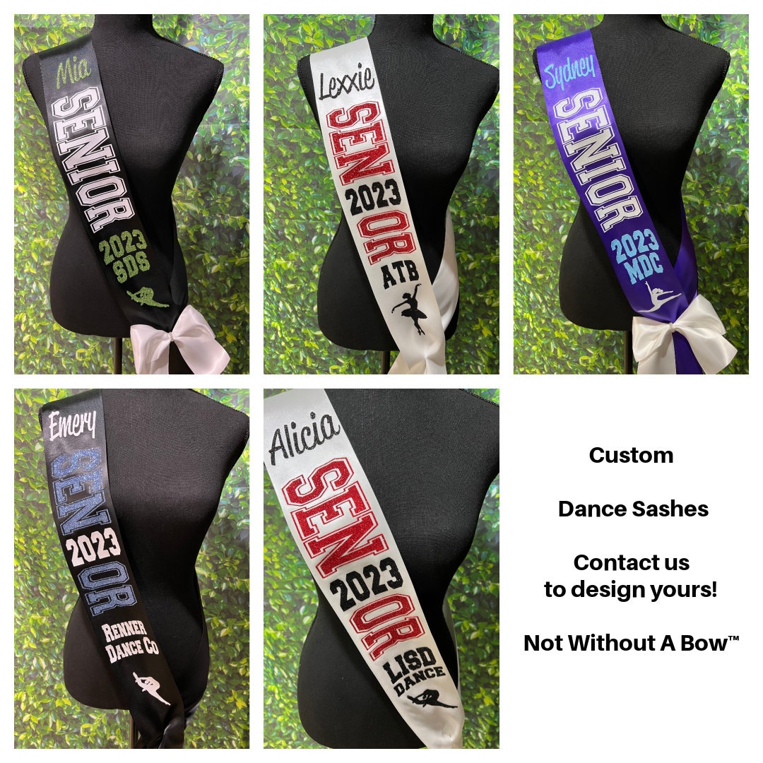 Dance Senior Sash - Senior Night Sash - Custom Senior Sash - Wide Sash ...