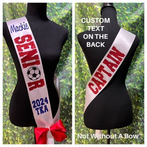Senior Cheer Dance Pom Sash - Senior Night Sash - Custom Senior Sash ...
