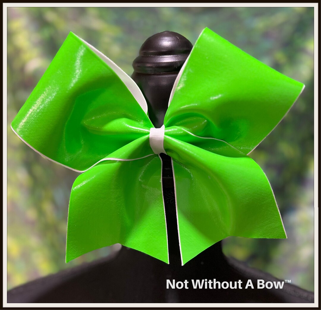 Signature Bow - Autograph Cheer Bow - Write on Bow - Neon Green - Ready ...