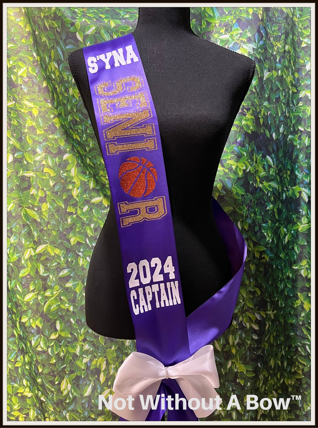 Basketball Senior Sash Senior Night Sash Custom Senior Sash Wide Sash ...