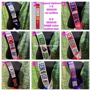 Senior Sash 2025 - Wide Sash - Customize Colors Activity | Optional Pin ...