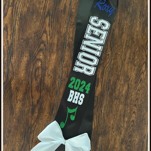 Music Band Senior Sash - Senior Night Sash - Music Band Chorus Sash ...