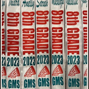 Megaphone Cheer 8th Grade Sash - Cheer Sash - 8th Grade Night Sash ...