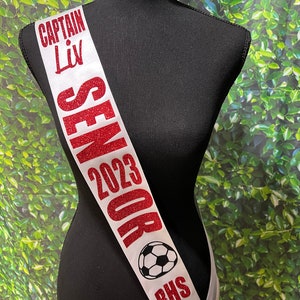 Soccer Senior Sash - Senior Sash - Senior Night Sash - Soccer Sash ...
