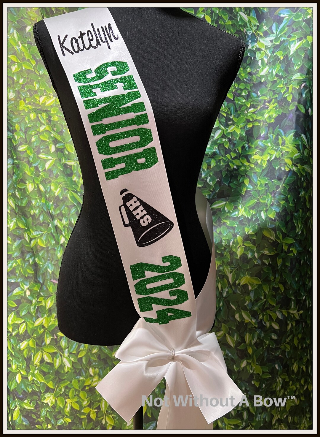 Cheer Senior Sash - Senior Night Sash - Megaphone Cutout Cheer Sash ...