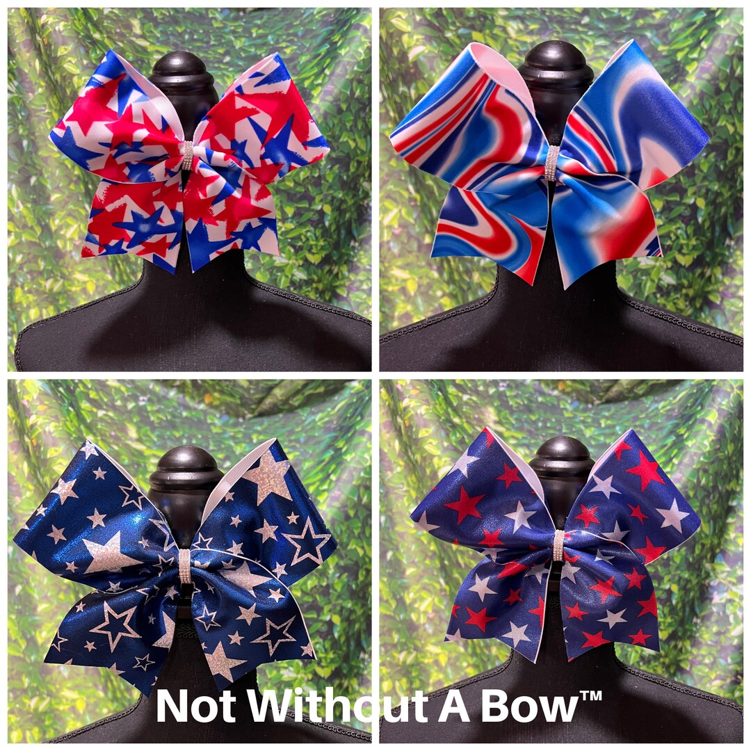 Patriotic Stars Red White Blue Cheer Bow | Choose Design | Ready to ...