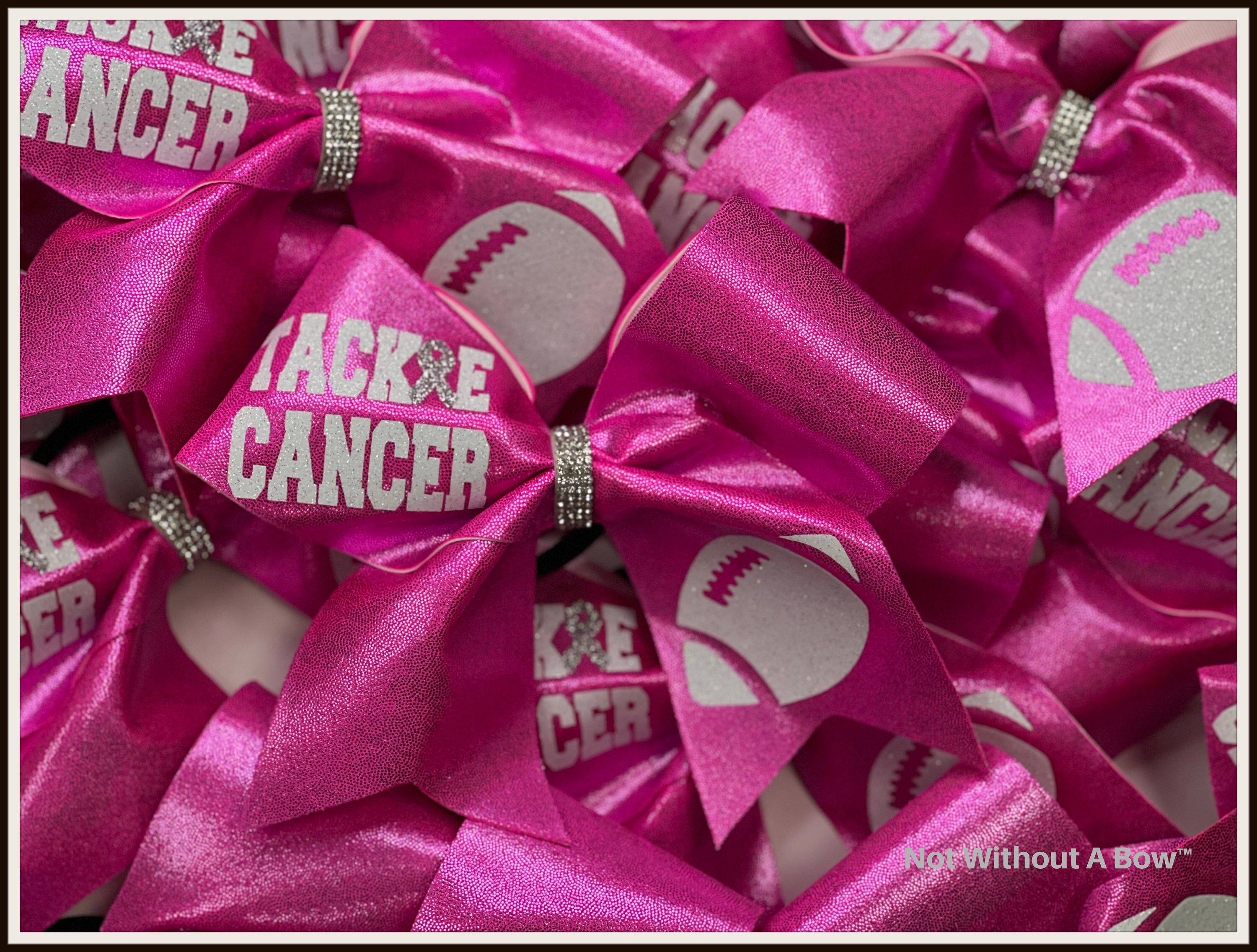 Pink Cheer Bow Tackle Cancer Football Cheer Bow October - Etsy