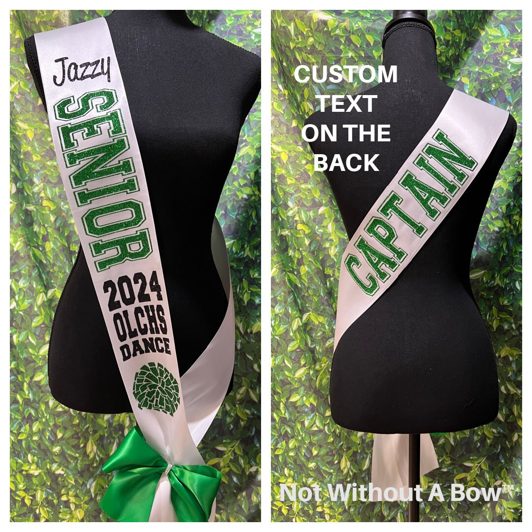 Senior Cheer Dance Pom Pom Sash 2026 - Senior Night Sash - Custom Sash ...