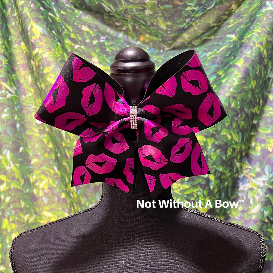 Sassy Lips Kiss Fun Cheer Bow | Ready to Ship - Etsy