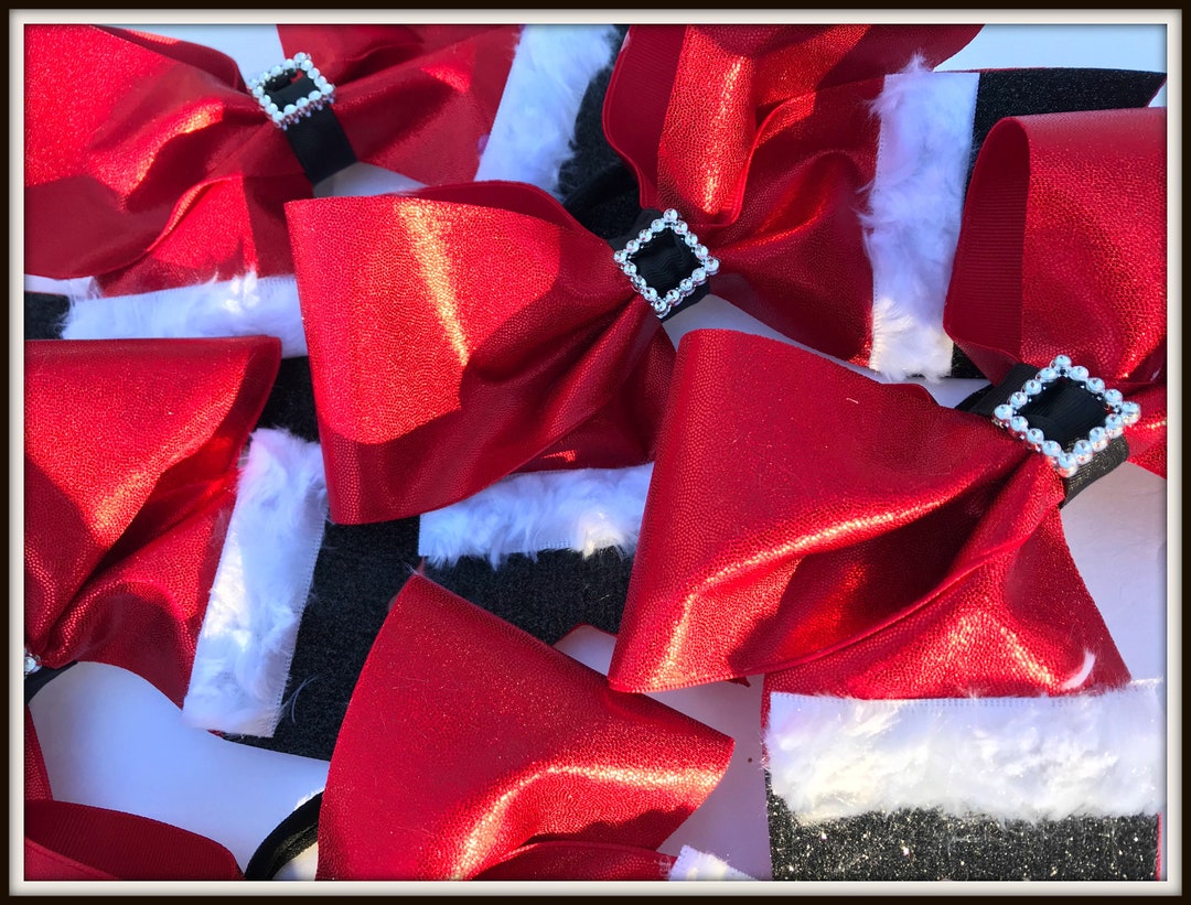 Santa Suit Cheer Bow | Christmas Cheer Bow | Not Without A Bow - Etsy
