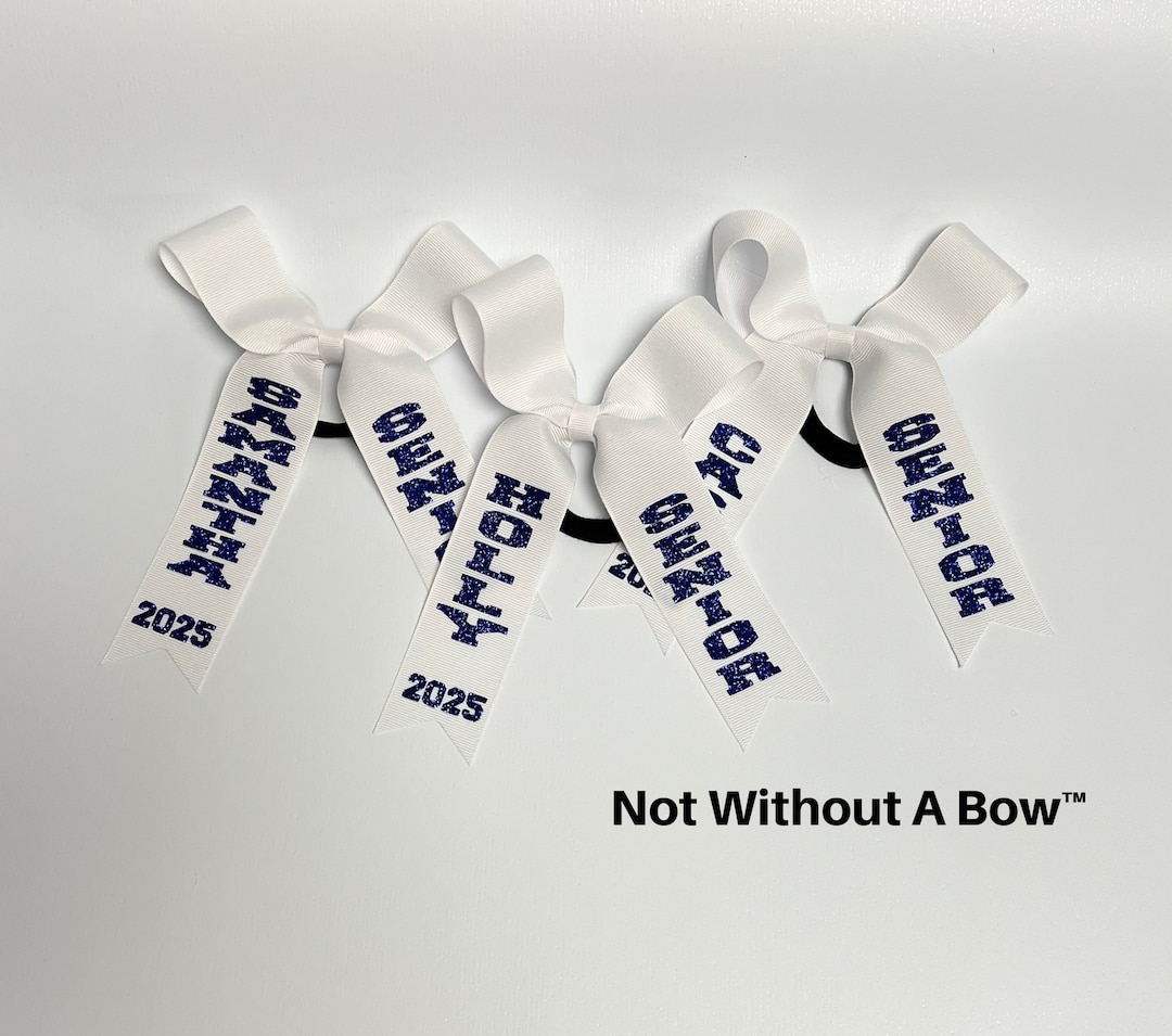 Senior College Style Cheer Bow | Collegiate Style Bow | Thin Cheer Bow ...