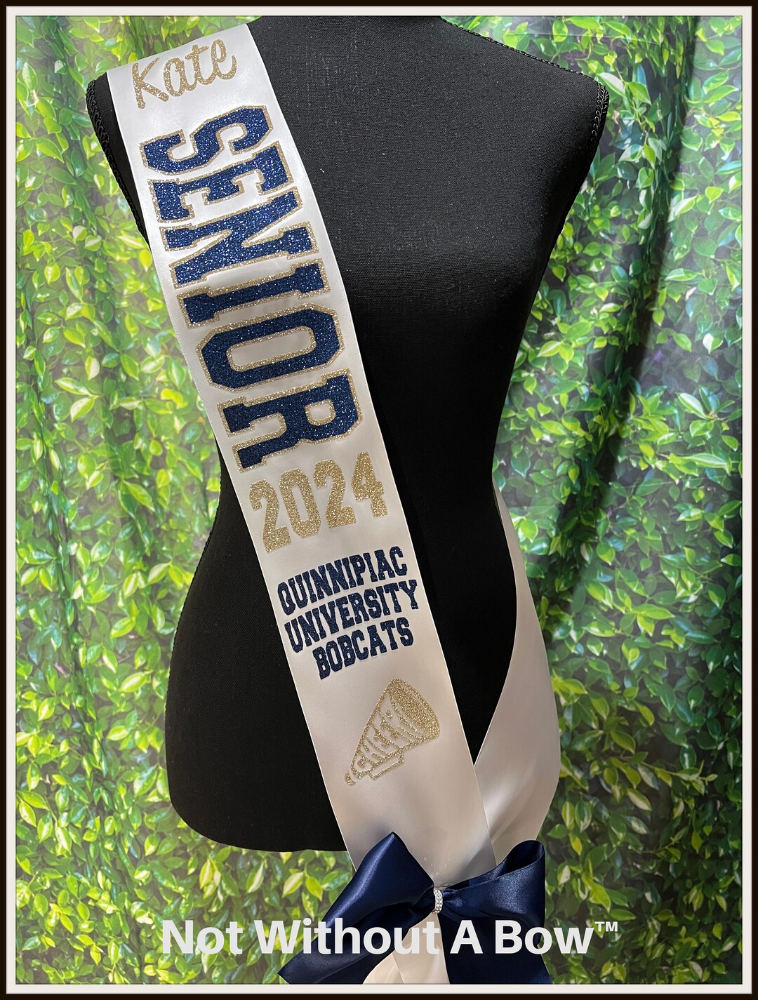 Wide Outline Text Senior Sash - Cheerleading Dance Color Guard Soccer ...