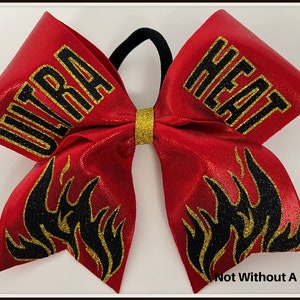 Flames Fire Glitter Cheer Bow - Choose Colors - Flame Cheer Bow - Heat ...