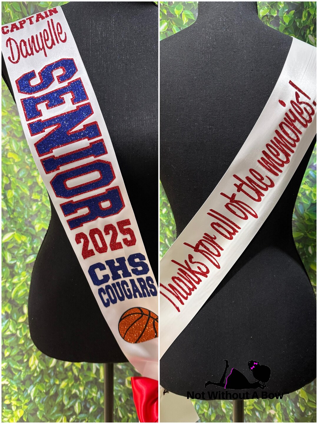 Basketball Senior Sash - Senior Night Sash - Custom Senior Sash - Wide ...