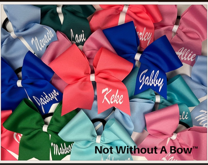 Name Cheer Bow - Personalized Cheer Bow - Custom Name Cheer Bow | Not ...