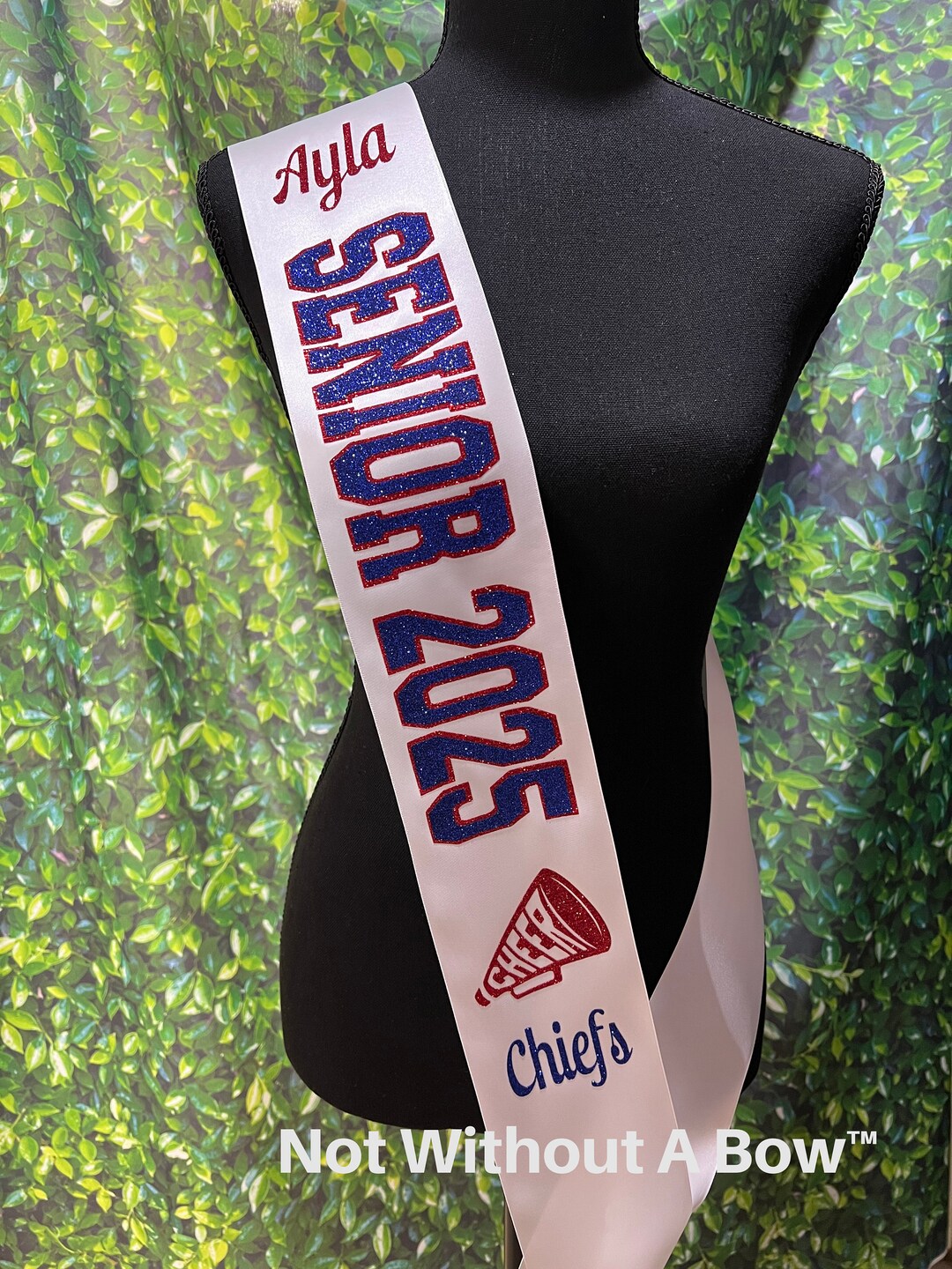 Wide Outline Text Senior Sash - SENIOR 2026 Cheer Dance Basketball ...