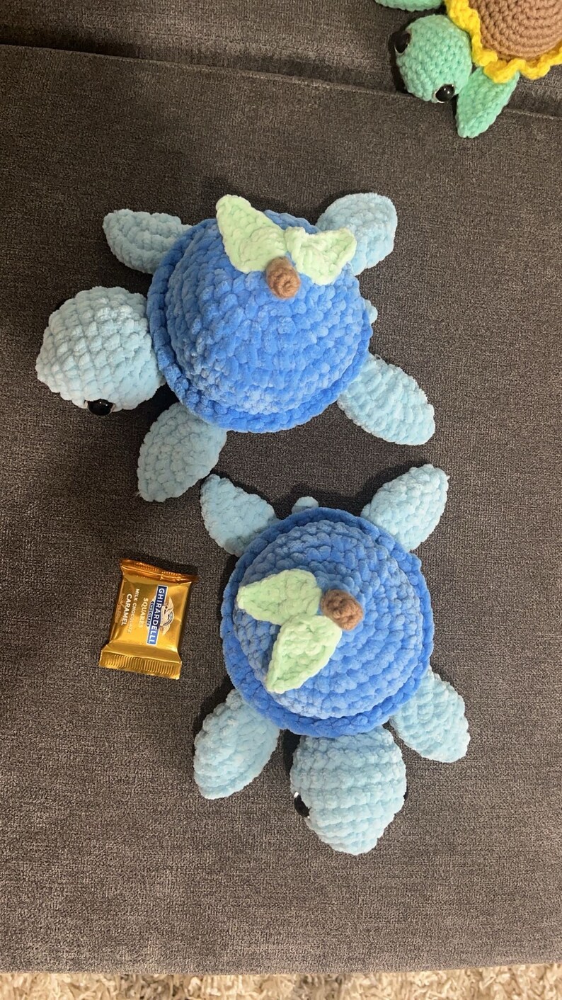 Crocheted Blueberry Sea Turtle Plushie - Etsy