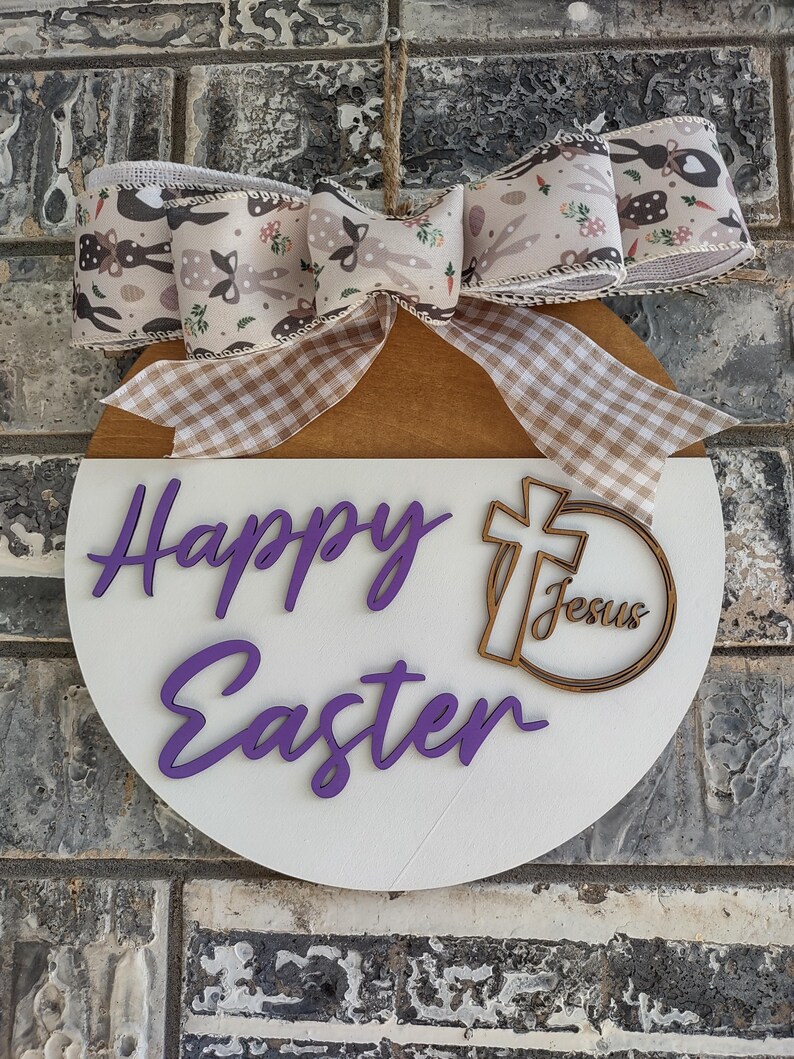 Letrero de puerta de entrada de Feliz Pascua, letrero de bienvenida ...