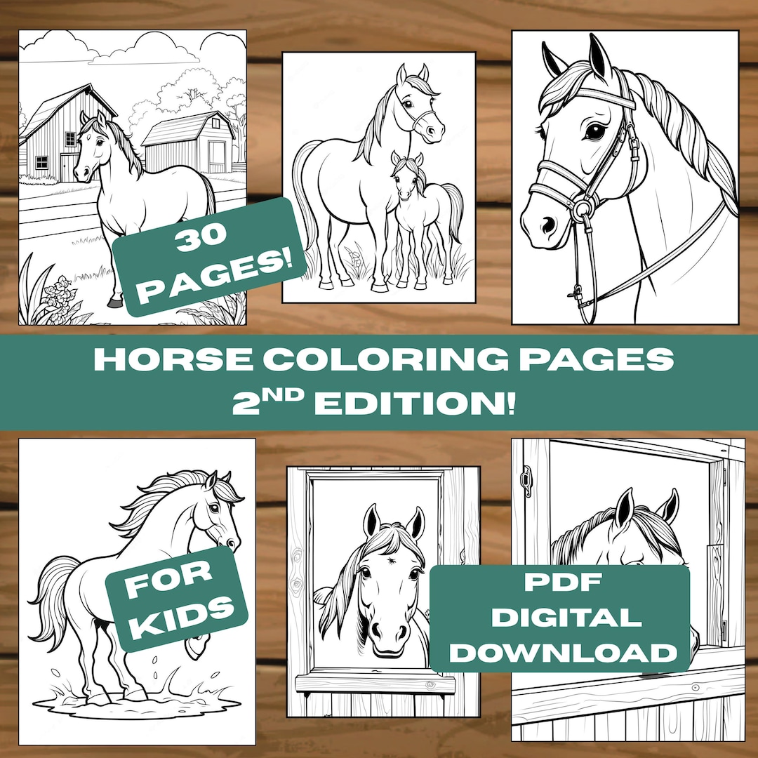 Horse Coloring Pages for Kids 2nd Edition: 30 Fun Printable Sheets ...