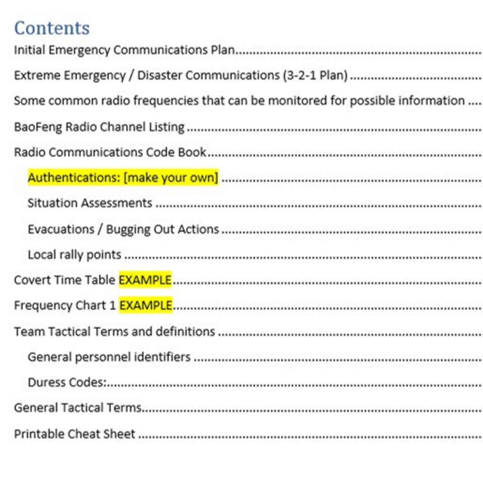 SHTF Communication Plan: Emergency Preparedness Template (digital ...
