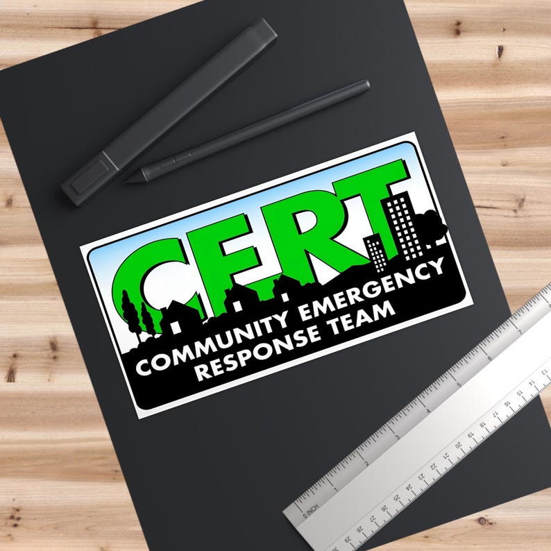 CERT Bumper Sticker: Weatherproof Vinyl Decal for Community Emergency ...