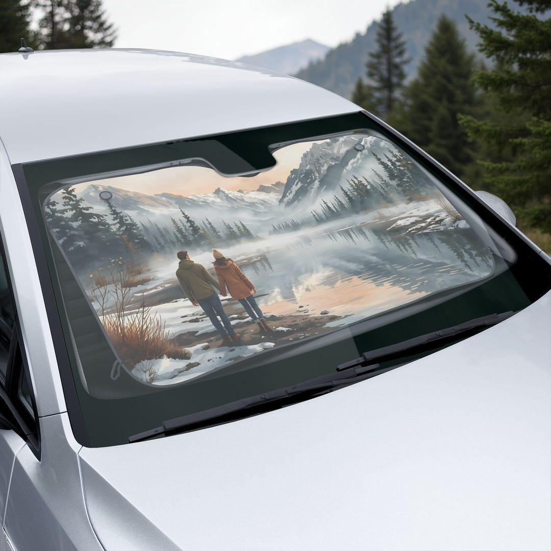 Mountain View Sun Shade for Car | Nature Lovers Car Accessories - Etsy