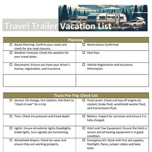 RV Trip Checklist: Complete Packing List & Guide (digital Download) - Etsy