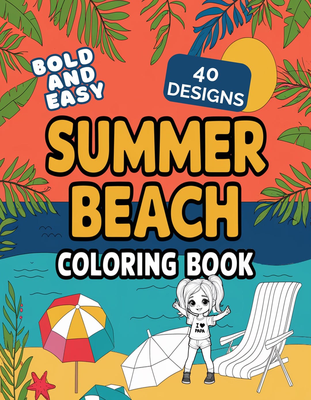 Beach Digital Coloring Pages: 40 Summer Printable Designs for Toddlers ...