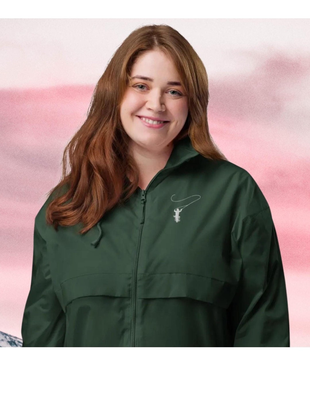 Embroidered Fly Fishing Windbreaker, Wind Breaker, Hiking Jacket, Light ...