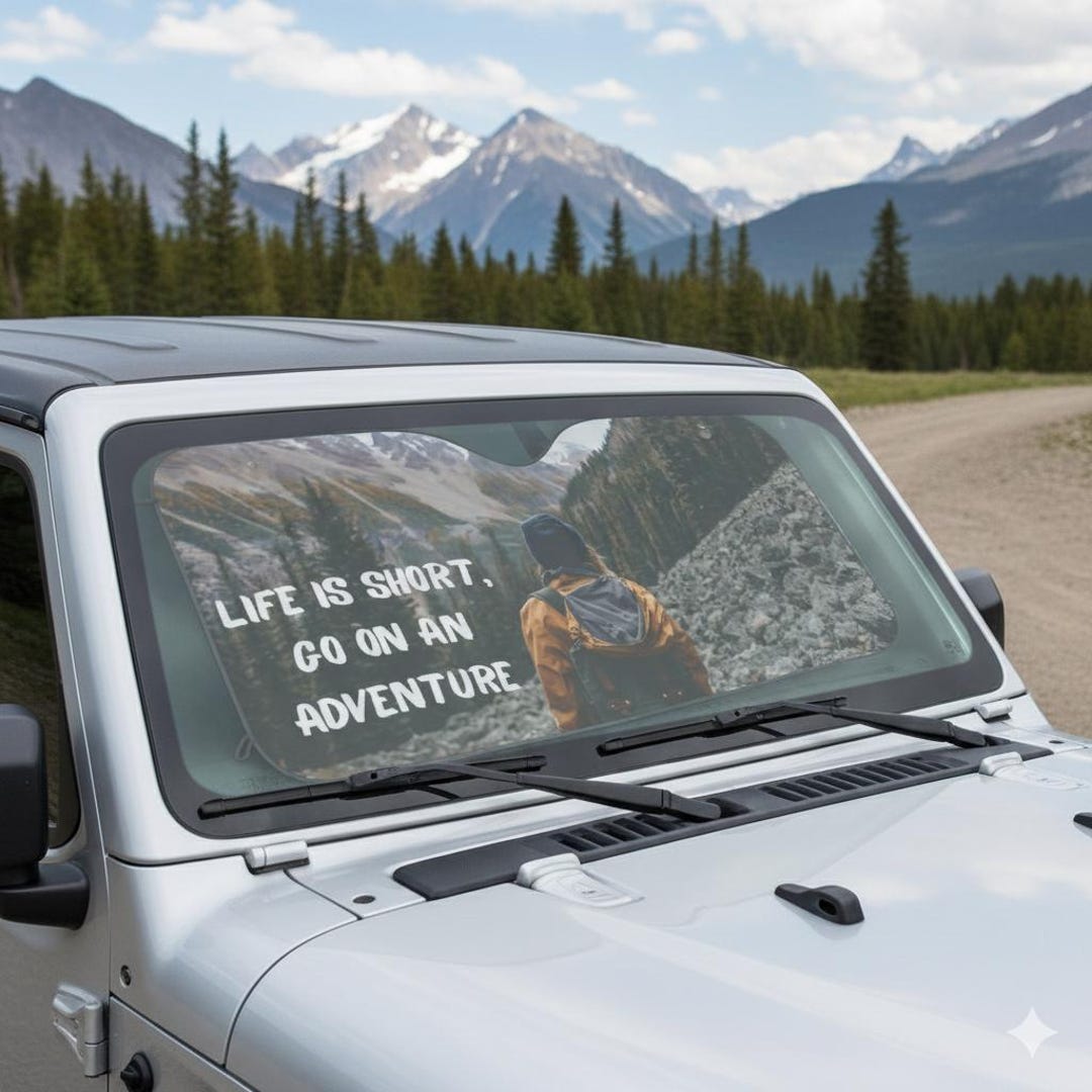 Adventure Car Sun Shade, Mountain Lover Auto Accessory - Etsy