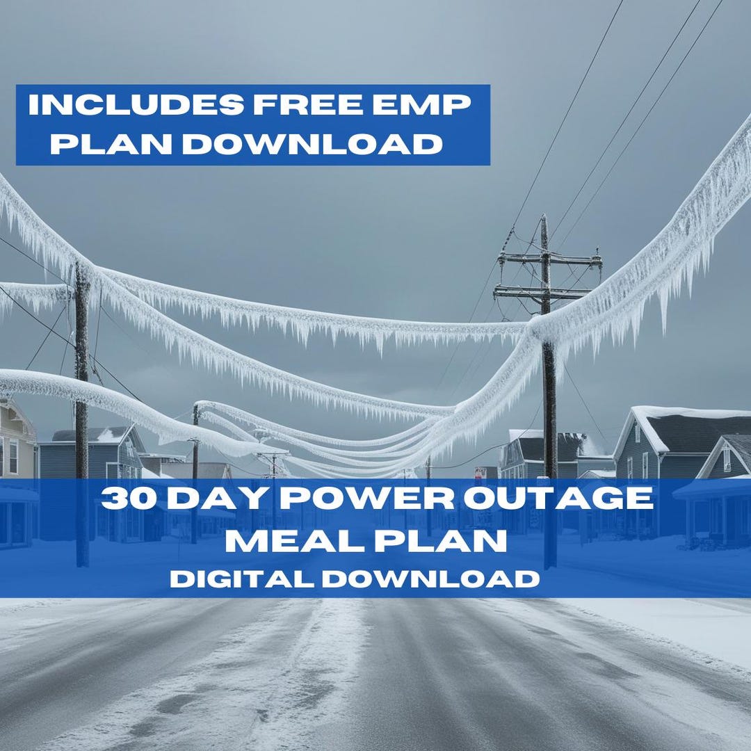 30 Day Power Outage Meal Plan, Grid Down Meal Planner, Prepping ...