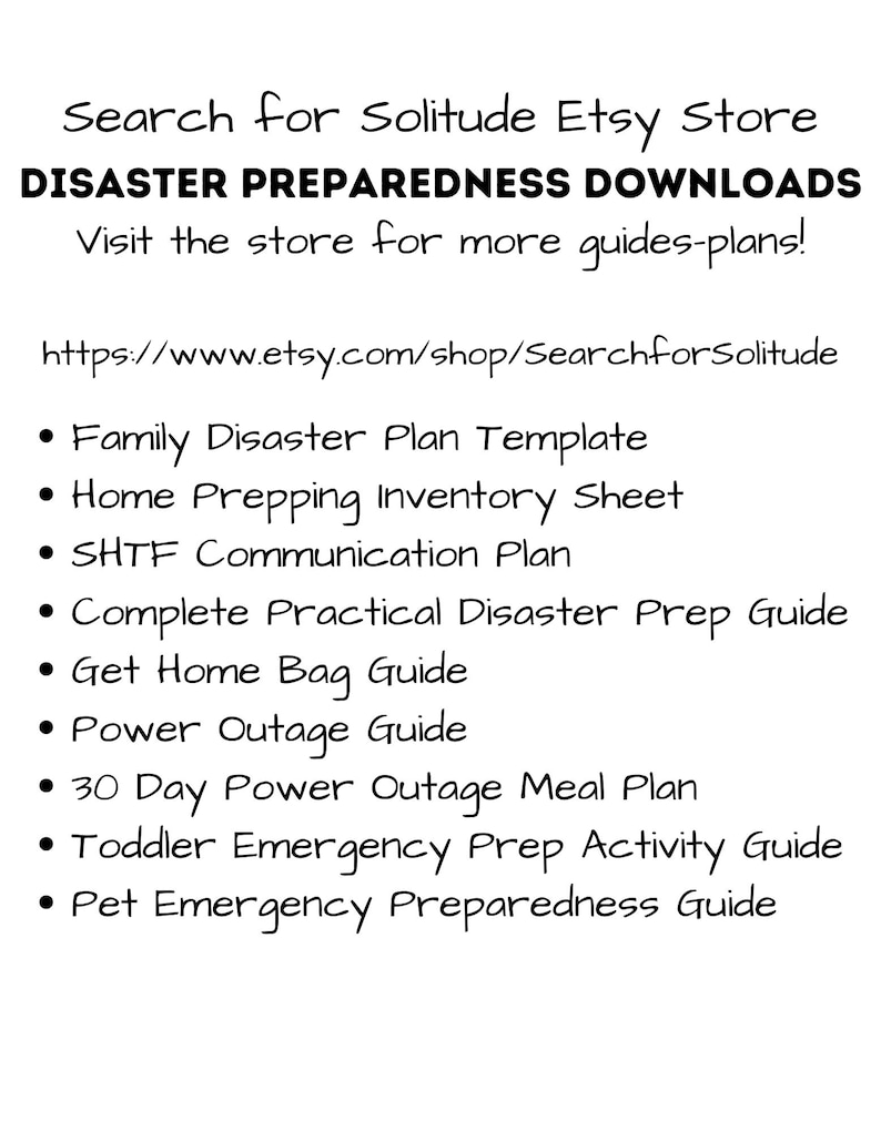 30-day Power Outage Meal Plan: Emergency Food Prep (digital Download ...