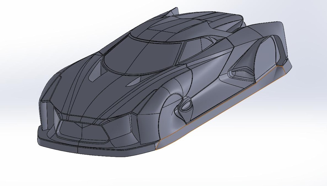 3D Model RC Car Body Shell Nissan GTR8 – 1/10 Scale for Vacuum Forming ...