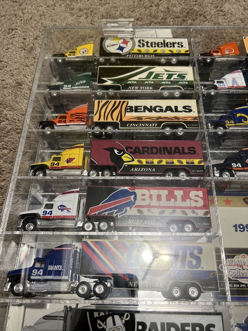 1994 Matchbox Tractor Trailer Transporter Semi 1/80 Set of All 28 NFL ...