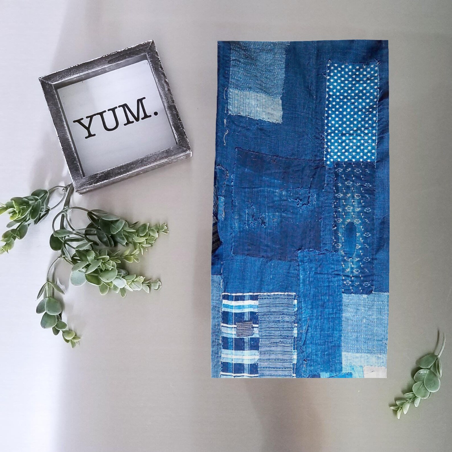 Japanese Boro Patchwork Print Kitchen Dish Towel Boho Dinner - Etsy