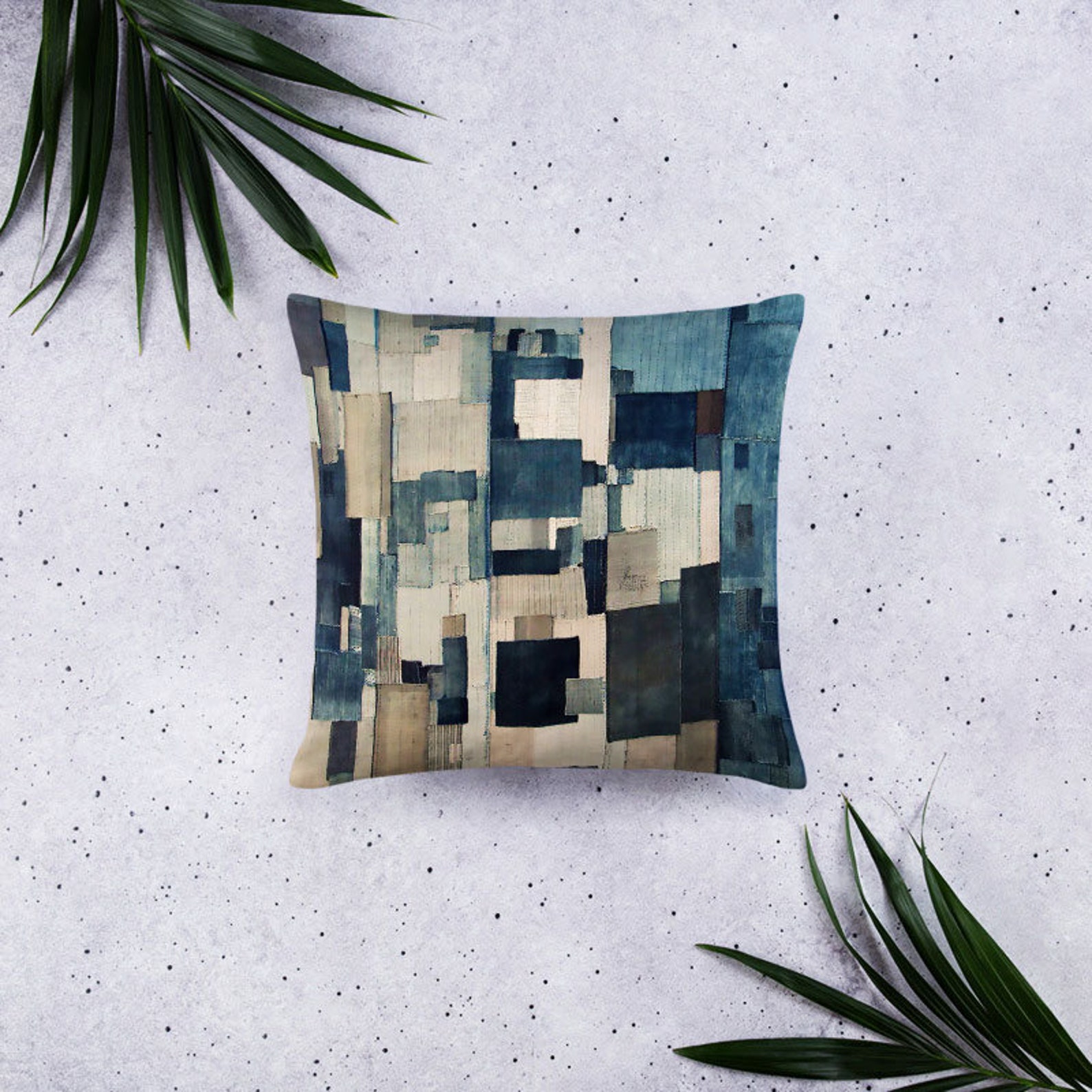 Japanese Boro 3 Printed Bohemian Pillow Japanese Indigo Boro Boho Chic ...