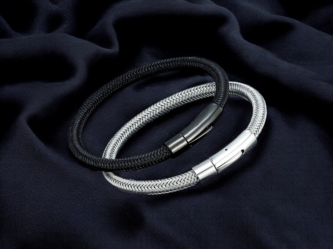 Luxury Classic 6mm Steel Wire Rope Bracelet, Waterproof No Fade Cuff ...