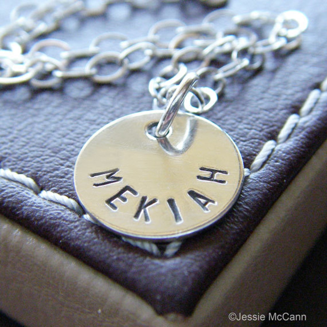 Personalized Bracelet Custom Sterling Silver Hand Stamped Charm Jewelry ...