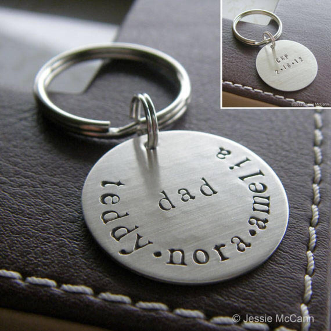 Custom Keychain Personalized Hand Stamped Sterling Silver - Etsy