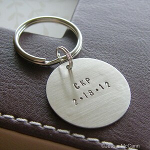 Custom Keychain - Personalized Hand Stamped Sterling Silver Key Chain ...