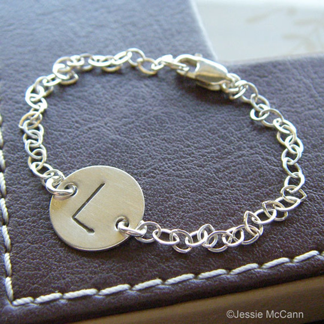 Custom Initial Bracelet - Personalized Sterling Silver Hand Stamped ...