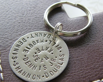 Custom Keychain Personalized Hand Stamped Sterling Silver | Etsy